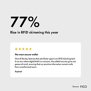 Ekster Parliament Men's Wallet | RFID Blocking Leather Minimalist Cardholder | Slim Wallet for Men - Designed for Quick Card Access with Push Button (Caramel)