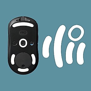 2 Sets Mouse Feet for Logitech G Pro Wireless Skates 2.0 ICE Rounded Curved Edges Superlight Replacement Pads Smooth Wireless Gaming Mouse Thicker and Sturdier PTFE Upgrade