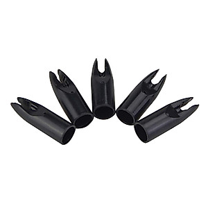 ZSHJG 50 Pack Archery Arrow Nock Glue On 7mm Arrow Shaft for DIY Hunting Arrows Recurve Bow Compound Bow (black)