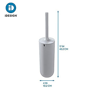 iDesign Cade Bowl Brush and Holder, Toilet Cleaning Set for Bathroom, Matte Gray 2 Each