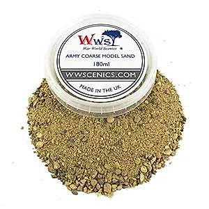 WWS War World Scenics WWScenics Army Coarse Model Sand | 180ml Tub | Scenery Basing Material