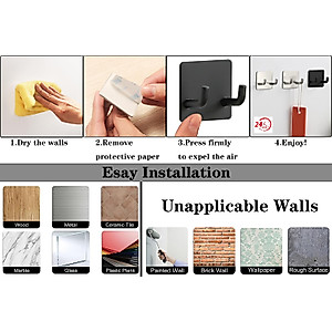 Vanloory Razor Holder, Self Adhesive Towel Hooks for Bathroom, 4 Pack Stainless Steel Sticky Shower Razor Hook Waterproof Shaver Hanger Double Wall Hooks for Hanging Plug Loofah Robe(Brushed Nickel)