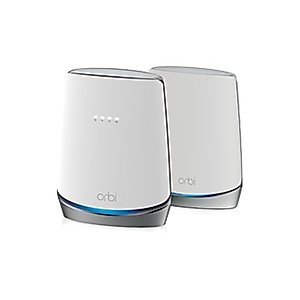 Netgear Orbi Wi-Fi 6 IEEE 802.11ax Ethernet Wireless Router - Tri Band - 2.40 GHz ISM Band - 5 GHz UNII Band - 6 x Antenna(6 x Internal) - 525 MB/s Wireless Speed - 4 x Network Port - (Renewed)