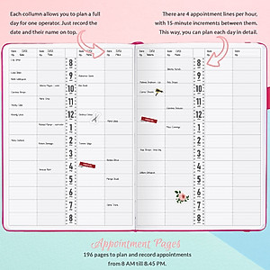 GoGirl Salon Appointment Book – Reservation Book for Beauty Salons, Spas, Hair Stylists, Estheticians – Appt Booking Planner, 7x10″ (Hot Pink)