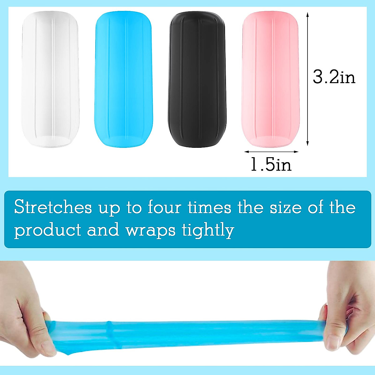 8Pcs Elastic Sleeve for Leak Proofing Silicone Travel Bottle Covers Leak Proof Sleeves for Travel Container in Luggage Reusable Silione Accessory for Travel Toiletries Shampoo Bottles