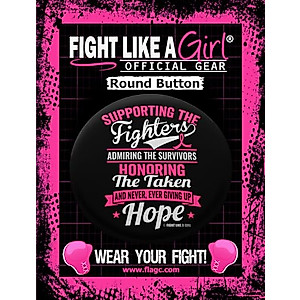 Supporting Admiring Honoring Round Buttons/Pins/Badges for Breast Cancer Awareness, 10-Pack (Pink Ribbon)