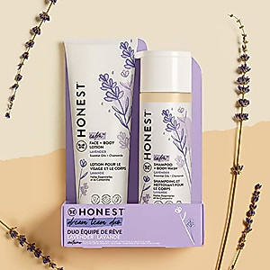 The Honest Company 2-in-1 Cleansing Shampoo + Body Wash and Face + Body Lotion Bundle | Gentle for Baby | Naturally Derived | Lavender Calm, 18.5 fl oz