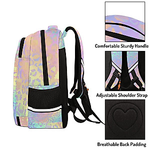 CFERSAN Rainbow Multifunctional Backpack Durability Laptops Water Resistant College School Travel Backpack Gifts for Men Women Girls