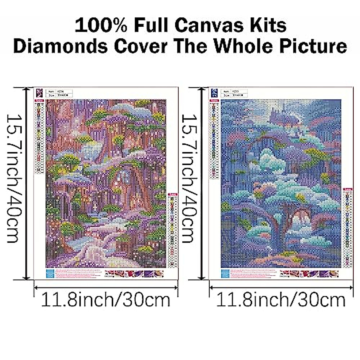 hkejoi 2 Pack Treer Diamond Painting Kits for Adults - Diamond Art Kits for Adults, Beginners Gem Arts Kits for Gift Home Wall Decor(12x16inch)