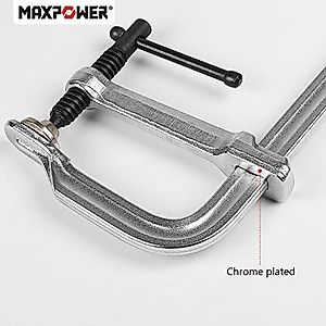 MAXPOWER Heavy Duty F Clamp 12-Inch x 4-3/4-Inch Throat (300 x 120mm Throat),Pack of 2