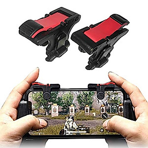 schicj133mm Mobile Game Direction Shooting Controller，Game Controller Gamepad Left Right Mobile Phone Gaming Triggers for PUBG，More Game Black