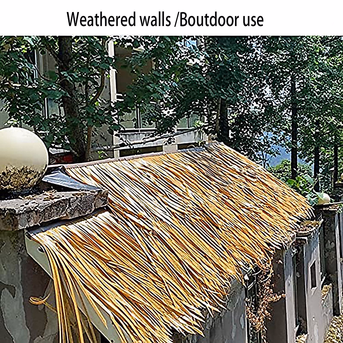 Pealihuy Hut Bar Roof Thatching Straw Roof for Tiki Bar Garden Patio Deck Gazebos Wall House, 10pcs