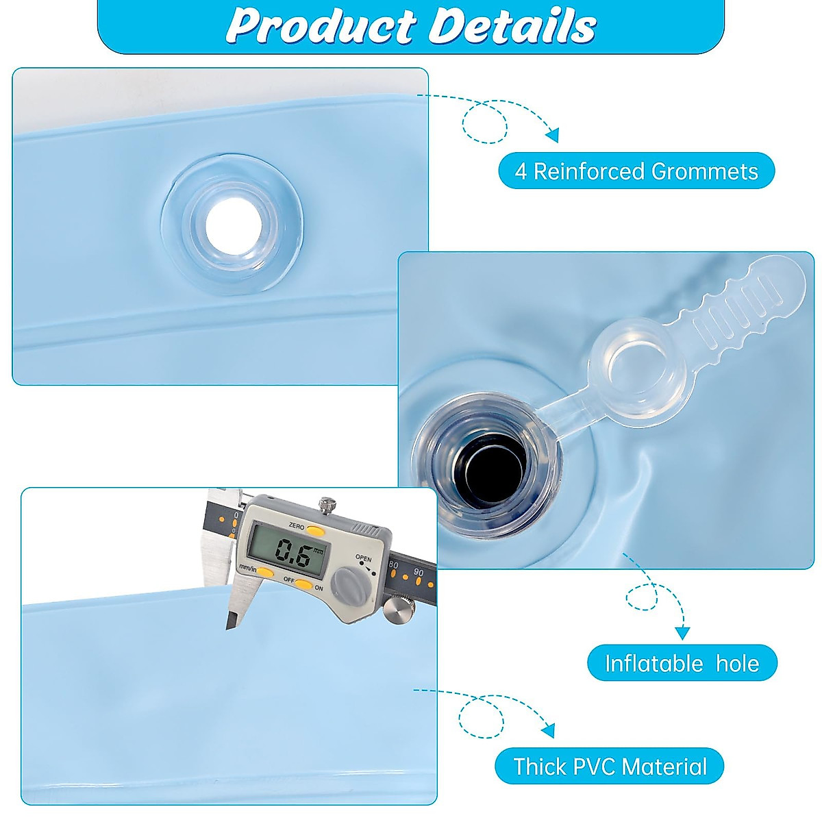 54in Dia Dome Patio Furniture Cover Airbag, Round Dome Airbag Kit with 4 Ropes to Fix,Weather Resistant Patio Table Cover Support Air Bag for Outdoor Furniture