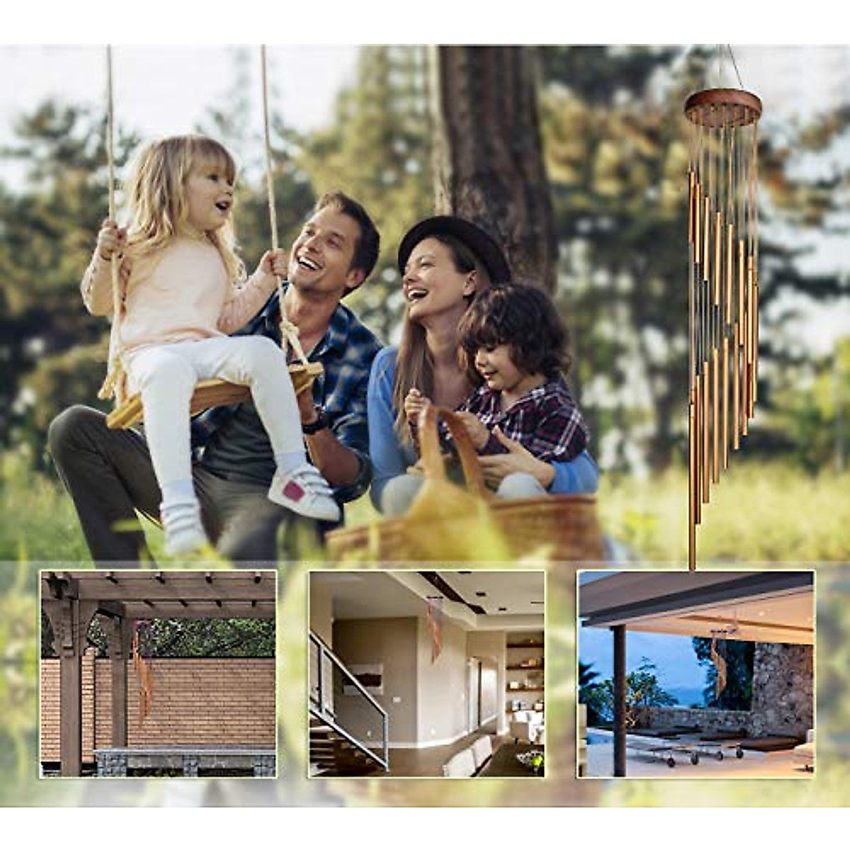 SuninYo Wind Chimes for Outside,Memorial Gifts Wind Chimes Outdoor Clearance,36 inches Memorial Wind Chimes with S Hook for Home Garden Decoration