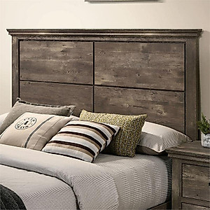 BOWERY HILL Transitional Wood Eastern King Panel Bed in Gray