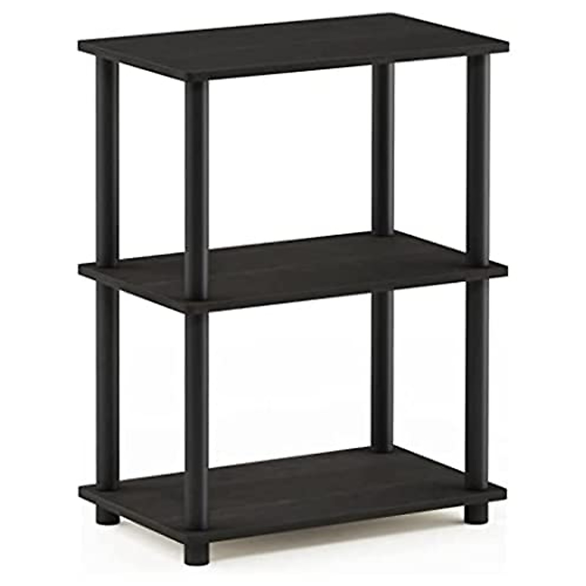 Furinno Turn-N-Tube No Tool 3-Tier Storage Shelf, Narrow, French Oak Grey/Black