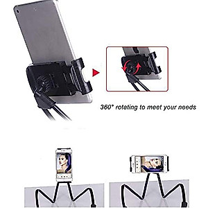 Cell Phone Stand Hanging on Neck Upgraded, Juerly Hands-Free Mobile Phone Holder Clip on Bed/Table 360¡ã Rotation iPhone Tablet Mount Bracket, 27.6''/70 cm Length for 4.7''-7.6'' Screen