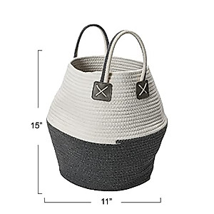 Household Essentials Bono Basket, Cotton, Gray and White