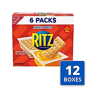 Handi-Snacks RITZ Crackers 'N Cheesy Dip Snack Packs, 12 Boxes of 6 Snack Packs (72 Total Packs)