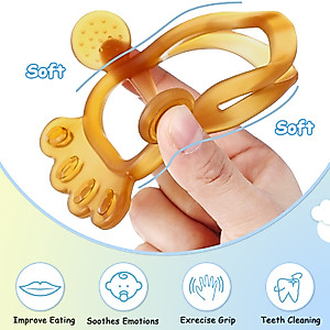 BBTO 5 Pcs Baby Hand Teether Toys for 0-6 and 6-12 Months Toddler Christmas Silicone Hand Teether Gifts with Adjustable Wristband Anti Dropping Chew Toys for Toddler Infant Newborn