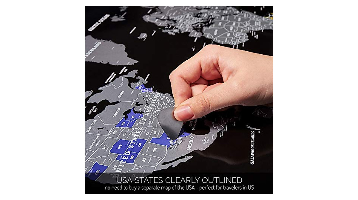 Extra Large Scratch Off World Map - Elegant Travel Gift