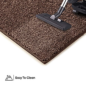 Furnish my Place Modern Plush Solid Brown Color Rug, Indoor/Outdoor Mat, Area Rugs Great for Kids, Pets, Event, Wedding, Living Room, Made in USA, 2' x 3' Oval - Set of 3