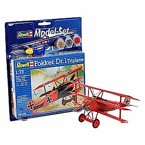 Fokker Dr1 Triplane with Paint Kit 1/72 Scale Plastic Model Kit Revell