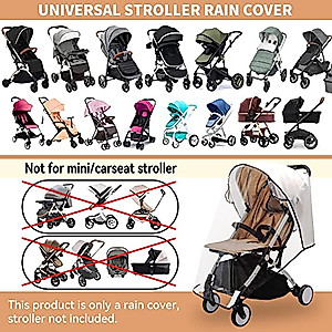 Baby Stroller Rain Cover, bemece Universal Stroller Accessory - Waterproof Windproof Travel Weather Shield Thick & Durable Protect from Dust and Snow with Breathable Ventilation Mesh Clear Visibility