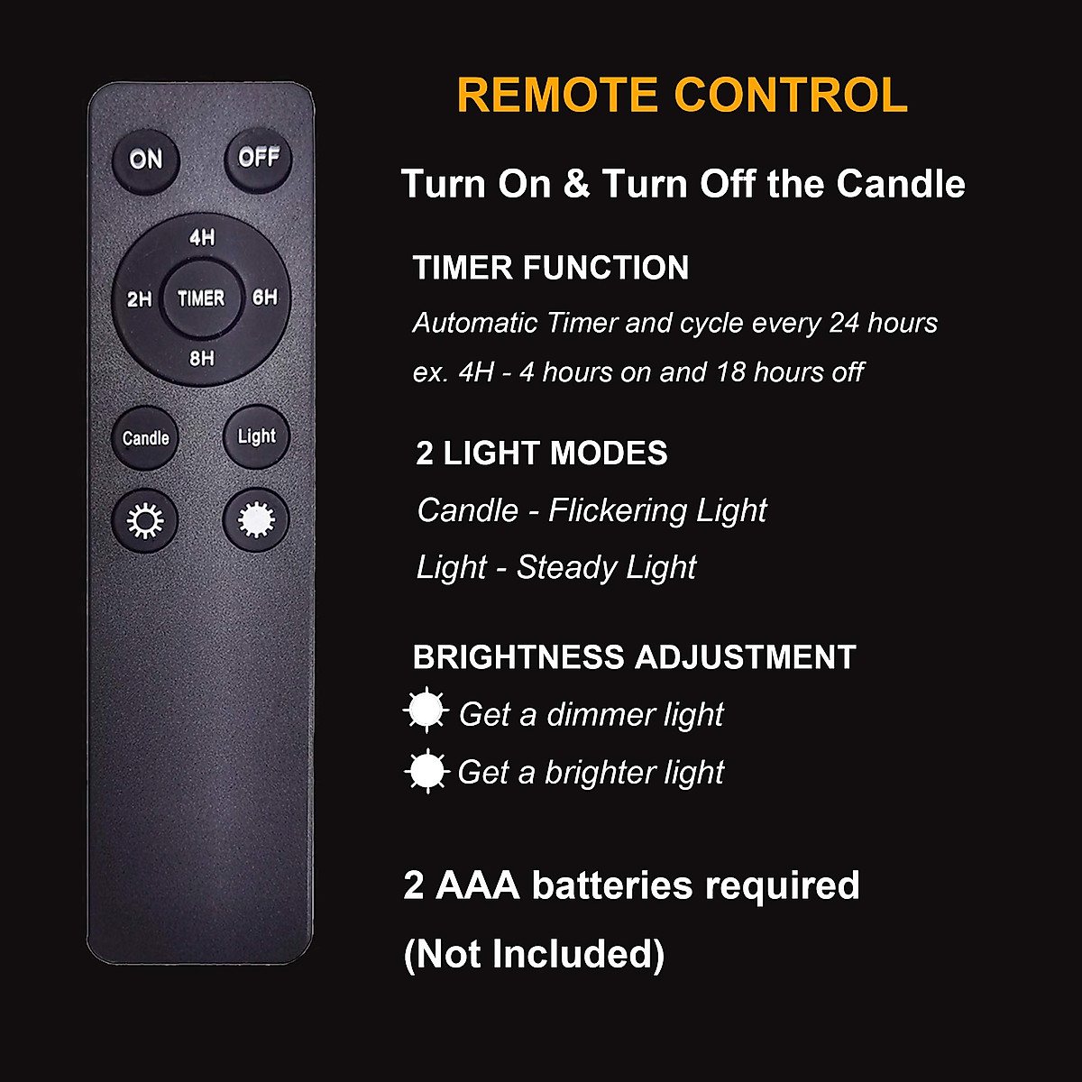 Outdoor Waterproof Large Flameless LED Candles with Remote Timer Battery Operated Plastic Big Pillar Candles for Garden Patio Home Wedding Party Decorations Flickering Electric Lights 4”x8” 2 Pack