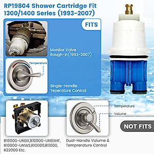 RP19804 Shower Cartridge Compatible with Delta Faucet 1300/1400 Series Tub and Shower Valves, RP19804 Cartridge Replacement Fits Select Monitor Valves 1993-2007 (2 PCS)