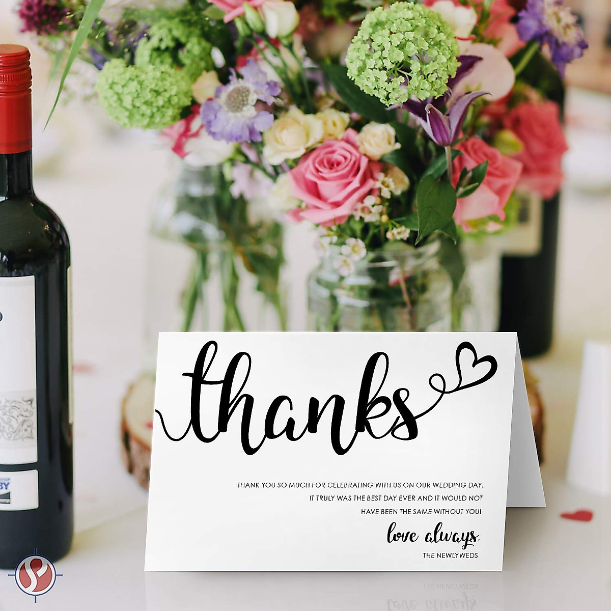 Wedding Thank You Place Setting Tent Cards & Foldover Placecards – Chic and Minimalist Table Centerpieces and Decorations | 4 x 6” – When Folded | 80lb (216gsm) | 50 per Pack