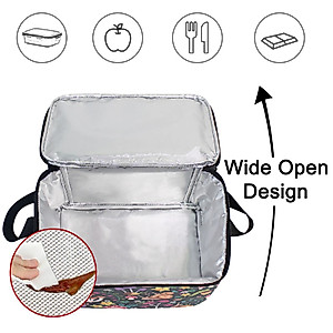 ZZXXB Snail Mushroom Floral Insulated Lunch Bag Cooler Reusable Lunch Box School Office Travel Picnic Tote Bag for Women Men Kids