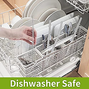 Elyum 8 Pack Reusable Glass Straws, 10'' x 10mm Clear Drinking Straws with 2 Cleaning Brushes Portable Glass Straws for Smoothies Tea Juice Wine (4 Straight + 4 Bent)