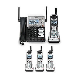 AT&T SB67118 / SB67138 SynJ 4-Line Extendable Range Corded-Cordless + (3) SB67108 Cordless Handsets