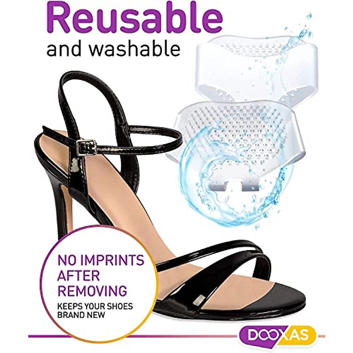 Clear Gel Metatarsal Foot Pads for Women & Men – Thicker Foot Gel Cushion Pads for More Comfort and Pain Relief – Silicone Metatarsal Pads – Upgraded Shoe Pads for Women Shoes (Clear Gel Pads)