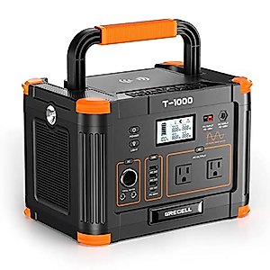 Portable Power Station 1000W, GRECELL 999Wh Solar Powered Generator with 110V AC Outlet, PD 60W Fast Charging Backup Lithium Battery Pack Power Supply for Outdoor Home Camping Travel Emergency RV Van