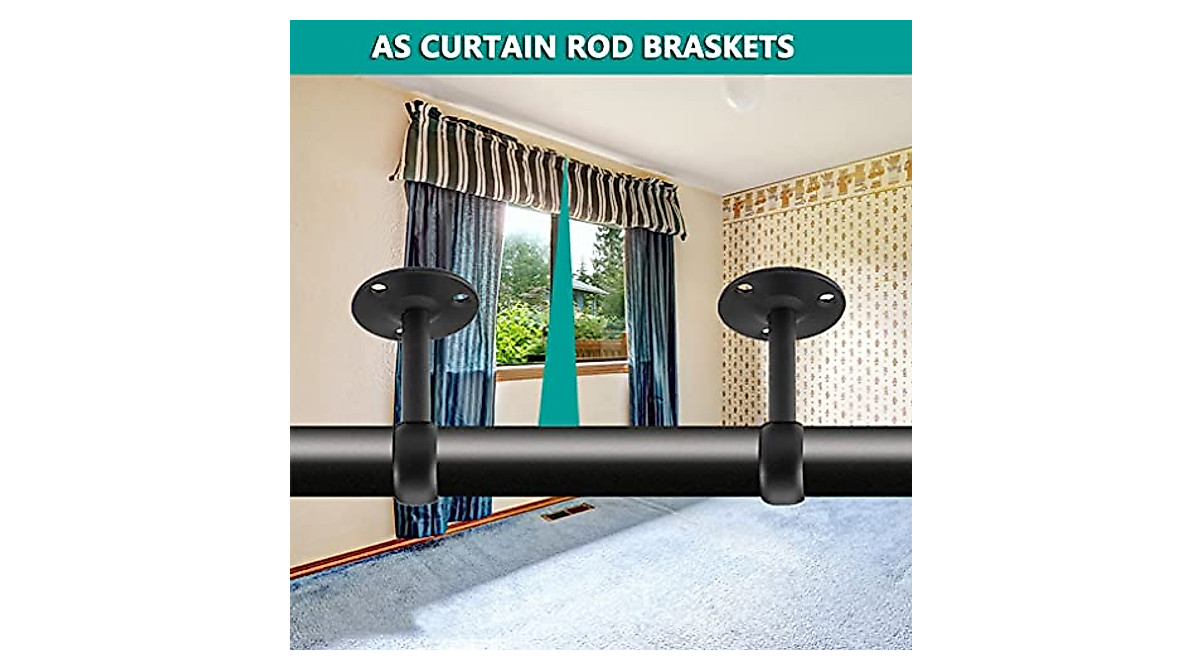 AYSUM 10-Pack Ceiling-Mount Curtain Rod Brackets
