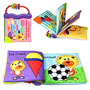 Baby Toys 6 Month up Earl Years Tactile and Educational fist Cloth Soft Book-Teether Rings-Infant Developmental Toy Shape and Color - Squeak, Rattle, Crinkle Toddler Activity Gift 2-4