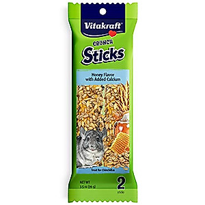 Vitakraft Crunch Sticks Chinchilla Treat - Honey with Added Calcium - Chinchilla Chew Sticks