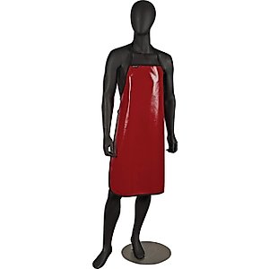 San Jamar EZKAPR EZ-Kleen Fryer Cleaning/Dishwashing Apron, 36" Length, Red