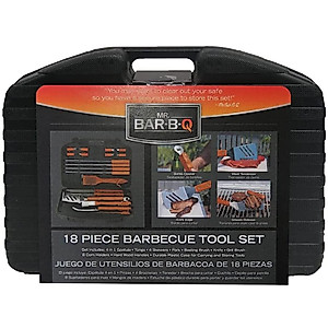 Mr. Bar-B-Q Deluxe BBQ Tool Set | All in One BBQ Tool Set | Premium Hard-Shell Case | Contains 18 Stainless Steel BBQ Grilling Tools | BBQ Tools Set for Men