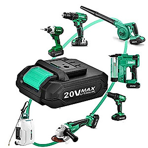 KIMO 20V 2.0Ah Lithium-Ion Battery (Only 1 Battery Included), Only Compatible with KIMO 20V Tools, Suitable for KIMO 20V Impact Wrench, Leaf Blower, Ratchet Wrench, Brad Nailer, Oscillating Tool