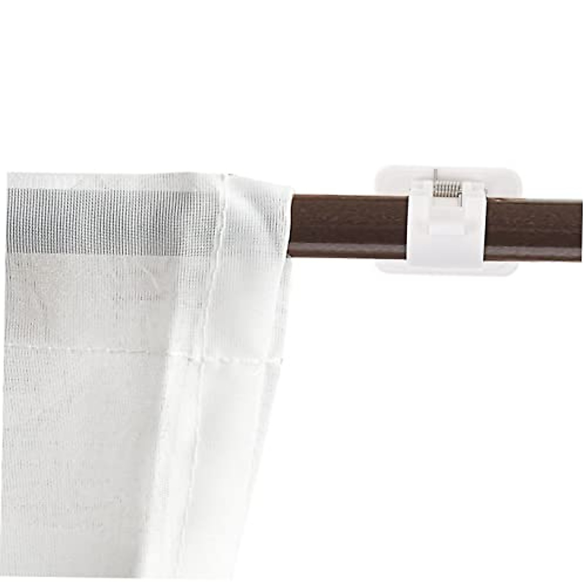 DOITOOL 32 Pcs Curtain Rod Hanger Adjustable Drop Hitch No Nail Curtain Rod Nail Free Adjustable Curtain Rod Holder No Drill Curtain Rod Brackets Shower Curtain Rod Abs White No Nails