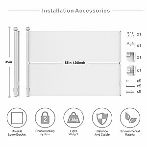 ALSOABA Retractable Baby Gates Extra Wide,120 Inches Extended Mesh Gates for Kids Or Pets，for Dogs Indoor Safety Gate Dog Gates for The House Extra Long Baby Gate f or Stairs Outdoor Large Pet Gate
