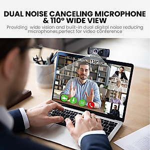 VITADE Webcam 1080P 60fps with Microphone for Streaming, 682H Pro HD USB Computer Web Camera Video Cam for Gaming Conferencing Mac Windows Desktop PC Laptop Xbox Skype OBS Twitch YouTube Xsplit