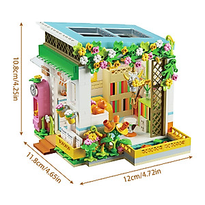 PinkBee Friends Flower House Building Block Sets, Girls Mini Greenhouse Apartment Dreamhouse Study Reading Room Bricks Kit Christmas Xmas Gifts for Adults Kids 8+ 8-12 6-12 7-9 (618 PCS)