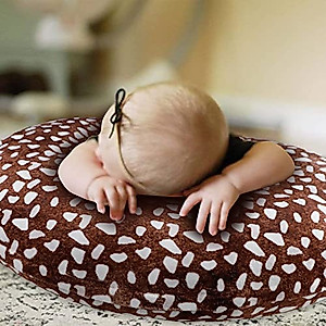 GFU Nursing Pillow Cover for Baby Boys and Girls, Minky Breastfeeding Pillow Case for Newborn, Soft Deer Skin Print Breastfeeding Pillow Slipcover, Stretchy Feeding Cover