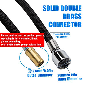 Faucet Hose Kohler Parts Replacement K-1219935-BC Pull-Down Hose For Sink 67-Inch Bright Chrome Finish Pull-Out Kitchen Faucet Replacemnet Kohler Part K-1304674-BC