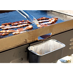 Blackstone 1883 Gas Hood & Side Shelves Heavy Duty Flat Top Griddle Grill Station 28 inch Black & 5017 Grease Cup Liners for Rear Grease Griddles - 10-Pack