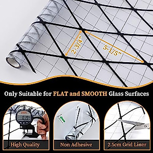 FEOMOS Window Privacy Film, Frosted Glass Window Film, Static Cling Window Tint for Home Décor & Anti UV, Black Lattice Sun Blocking Window Covering 17.3x78.7 inches